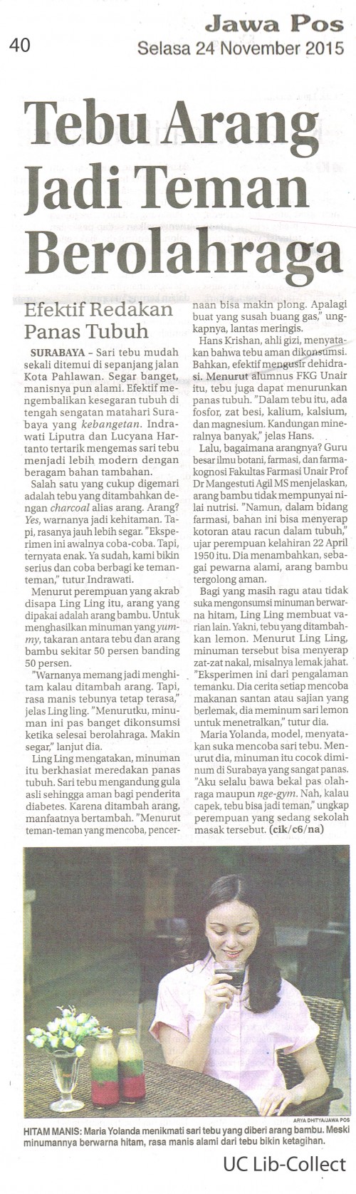 Tebu Arang Jadi Teman Berolahraga - Library