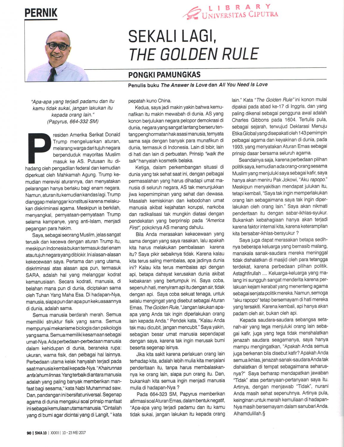 Sekali Lagi, The Golden Rule - Library