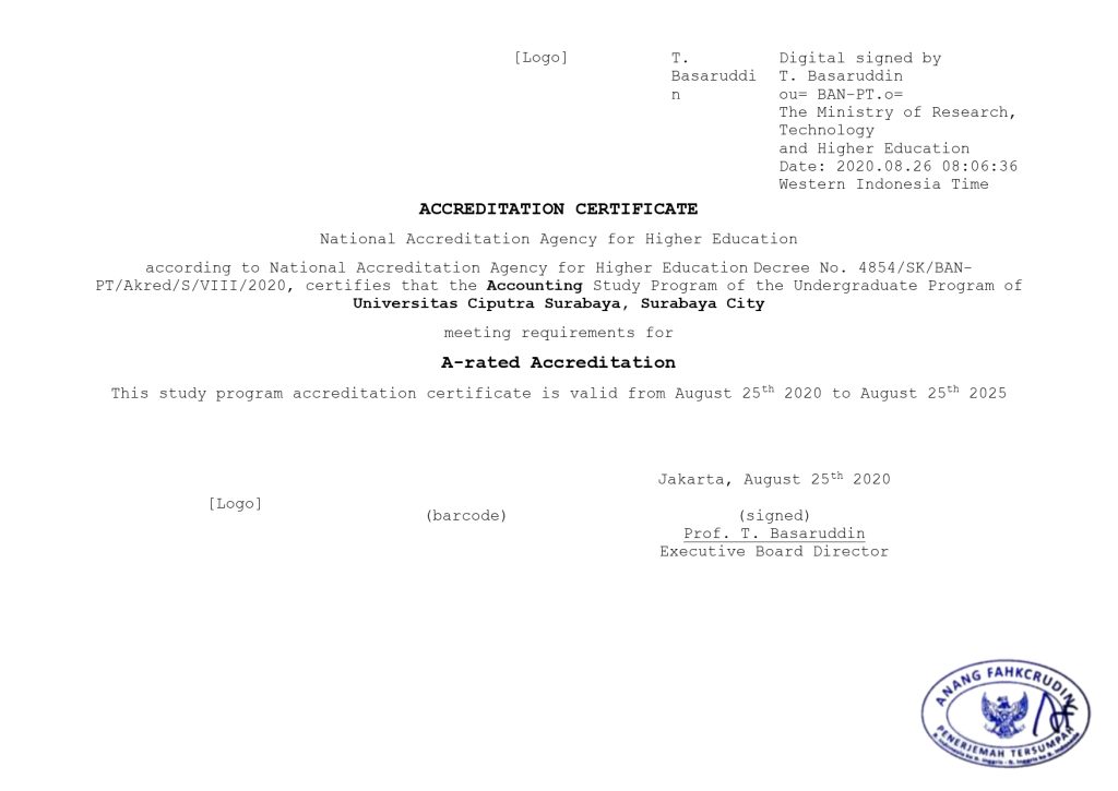 Certification & Accreditation – Quality Assurance