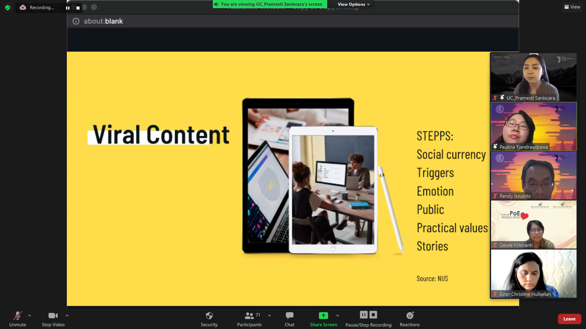 VCD UC Pada Acara Teacher Profesional Development SCB - Program Studi ...