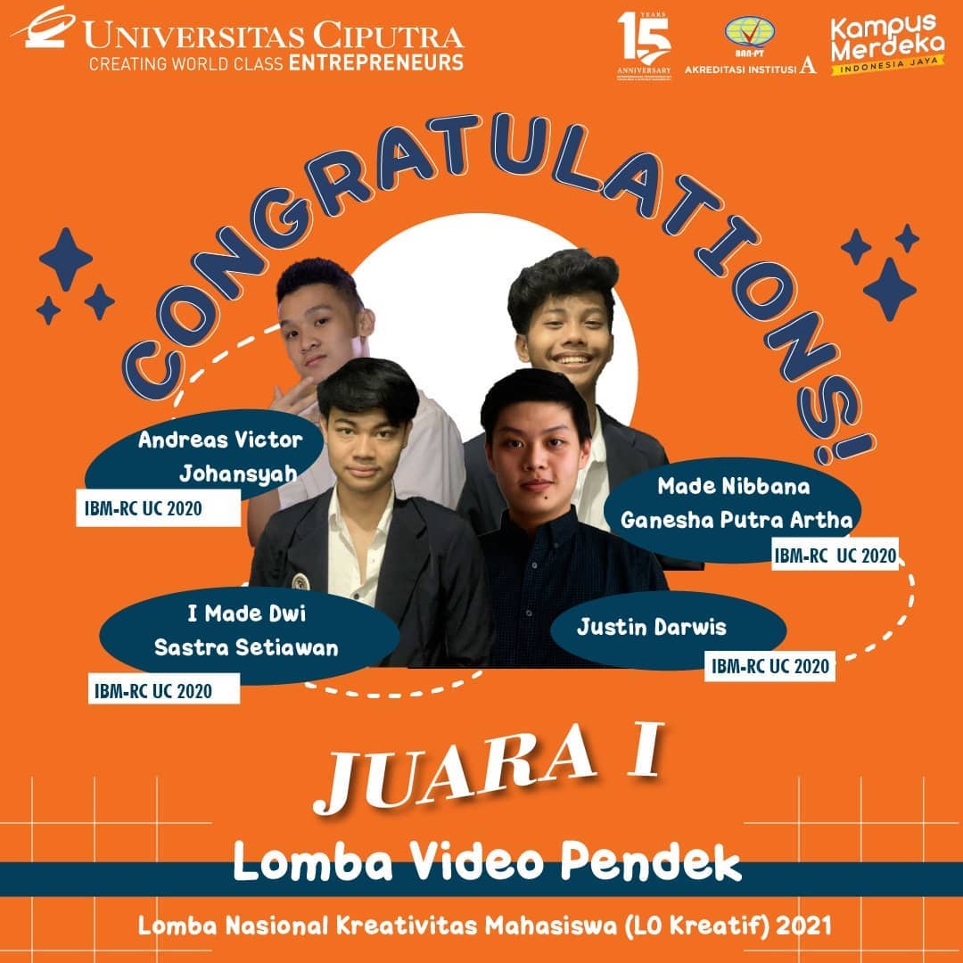 Juara 1 Lomba Video Pendek pada Lomba Nasional Kreativitas Mahasiswa ...