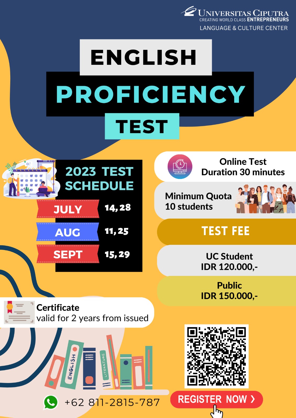 New Student Enrolment Test Schedule 2024 - Universitas Ciputra