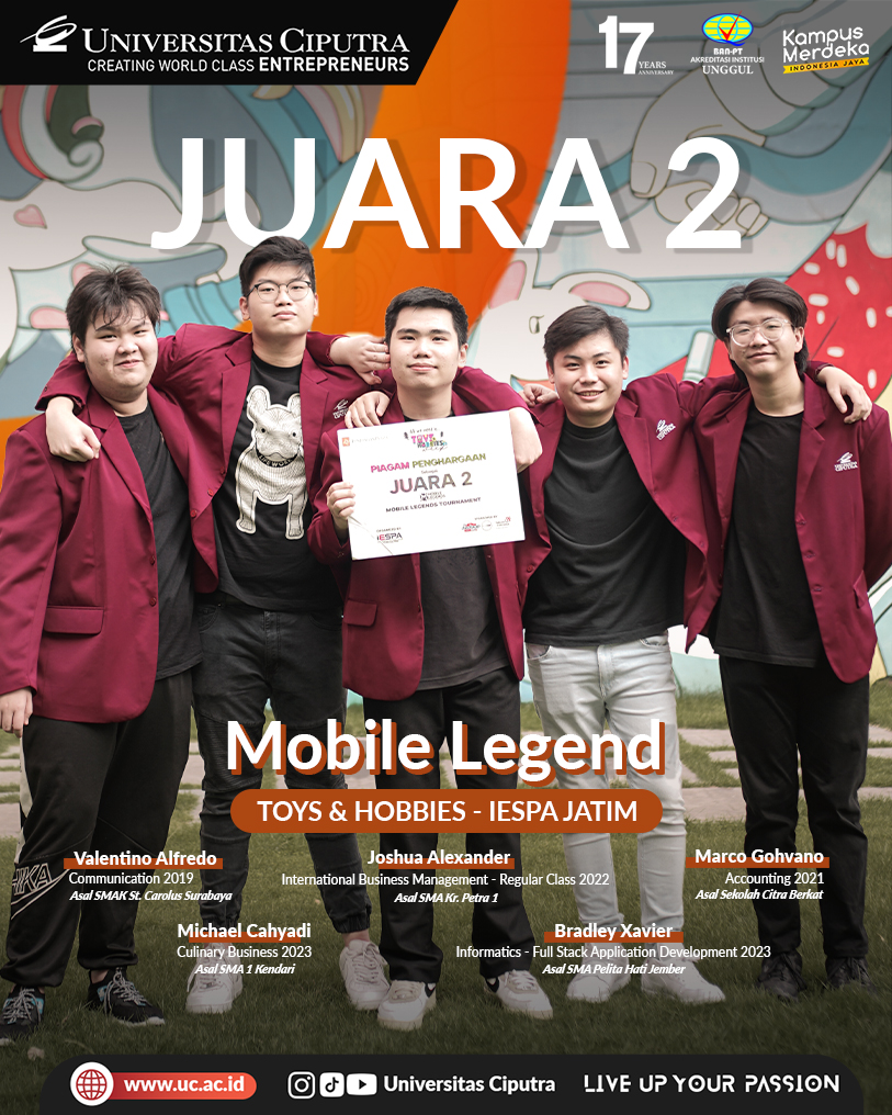 Juara 2 Mobile Legend Toy & Hibbies - IESPA JATIM - Universitas Ciputra