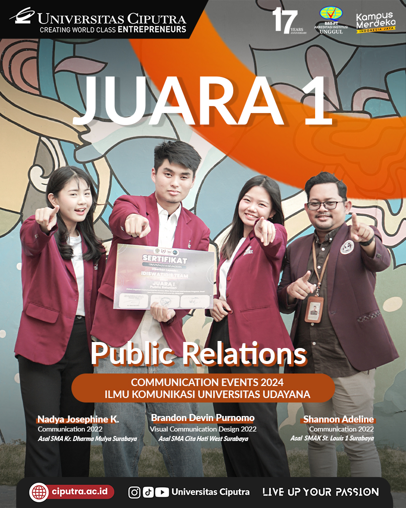 Juara 1 Public Relations - Communication Events 2024 Ilmu Komunikasi Unviersitas Udayana ...