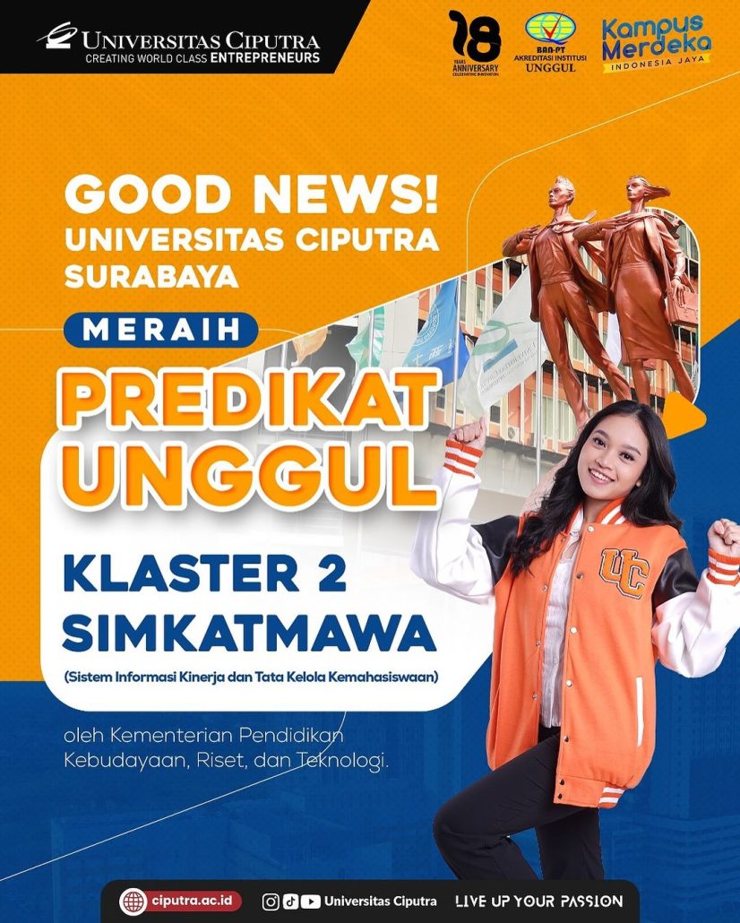 Universitas Ciputra Surabaya Raih Predikat Unggul Klaster 2 SIMKATMAWA - Universitas Ciputra