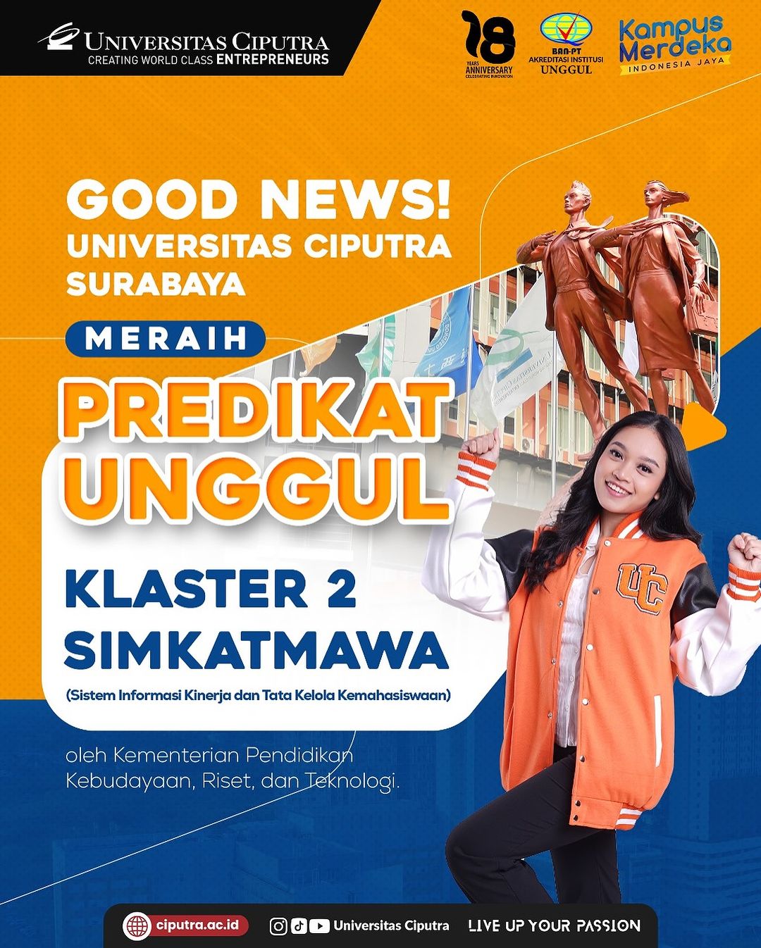 Universitas Ciputra Surabaya Raih Predikat Unggul Klaster 2 SIMKATMAWA ...