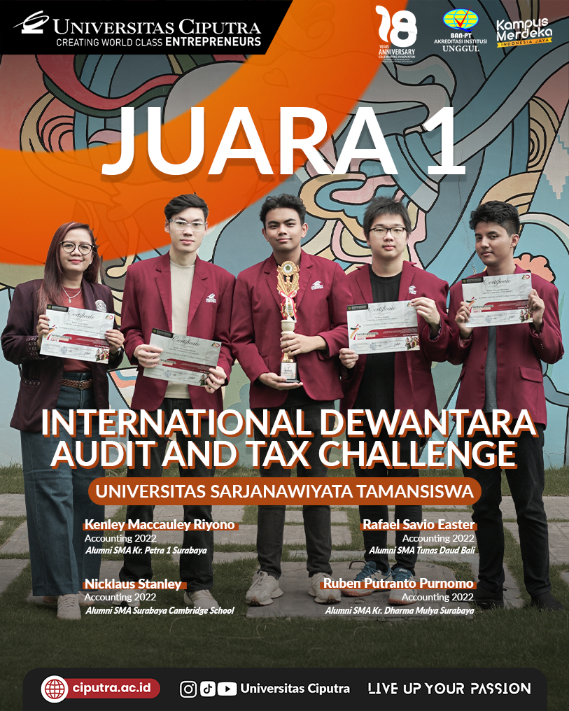 Juara 1 International Dewantara Audit and Tax Challenge - Universitas ...