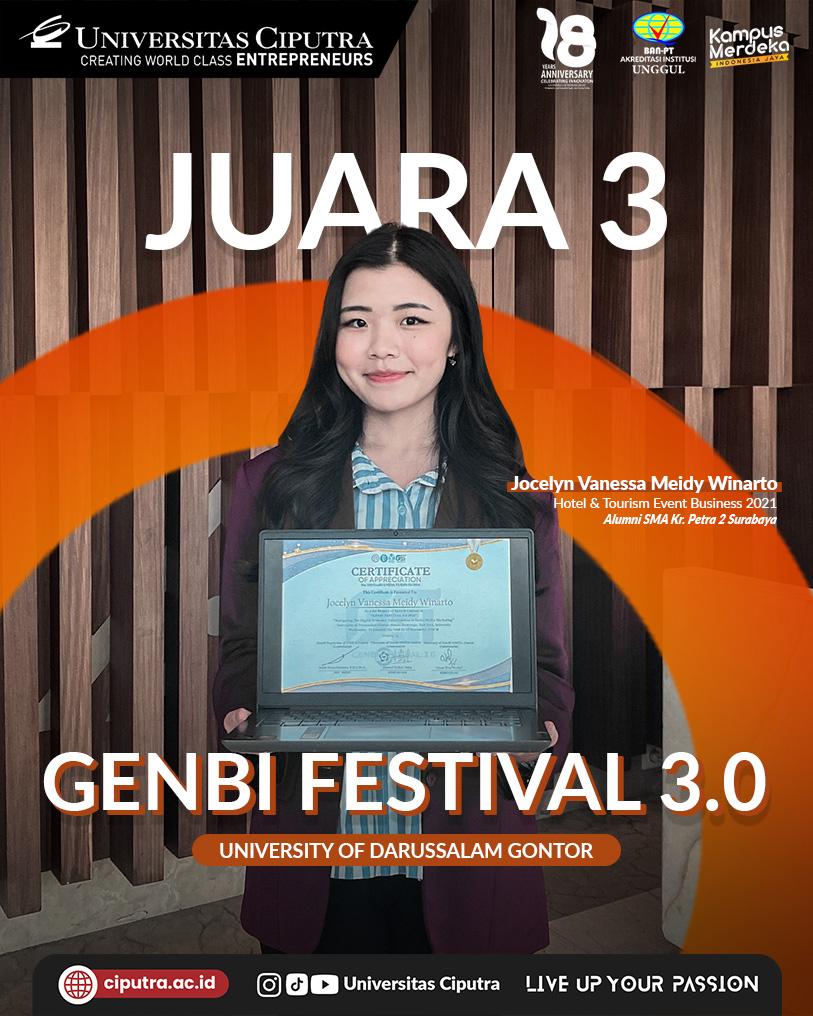 Juara 3 GENBI Festival 3.0 - Universitas Ciputra