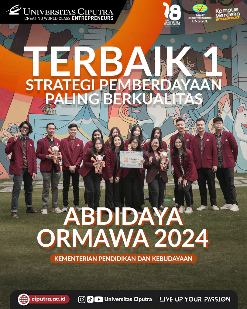 Terbaik 1 Strategi Pemberdayaan Paling Berkualitas Abdidaya Ormawa 2024 - Universitas Ciputra
